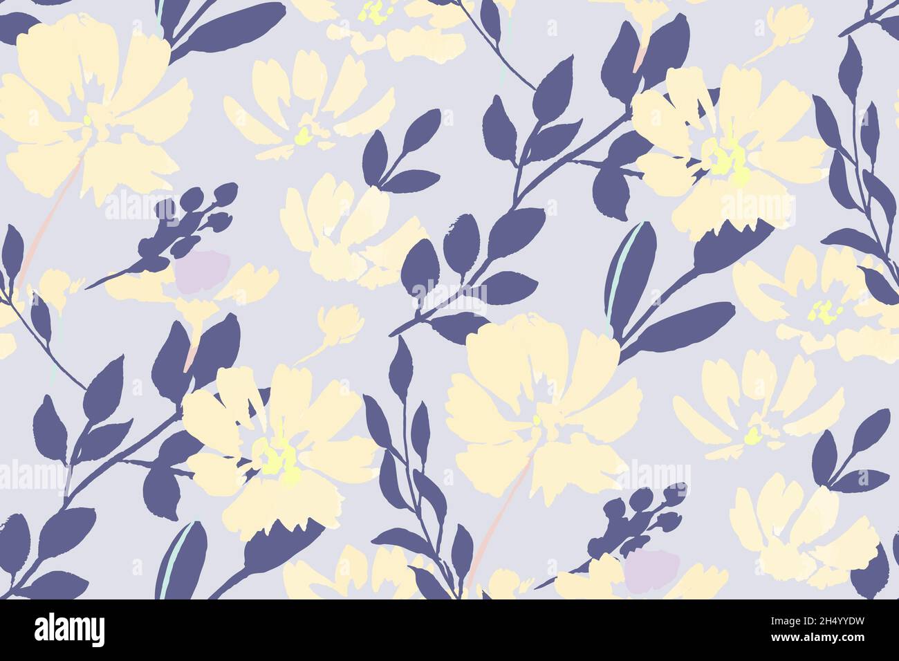 delicate beautiful feminine seamless pattern with wildflowers Stock ...