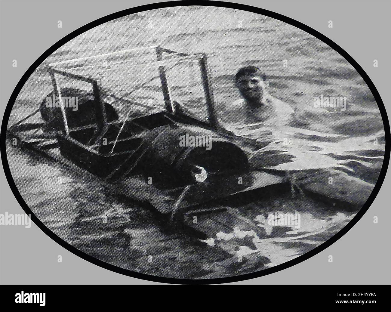 WWI A shipwrecked sailor on a makeshift raft after being torpedoed ...