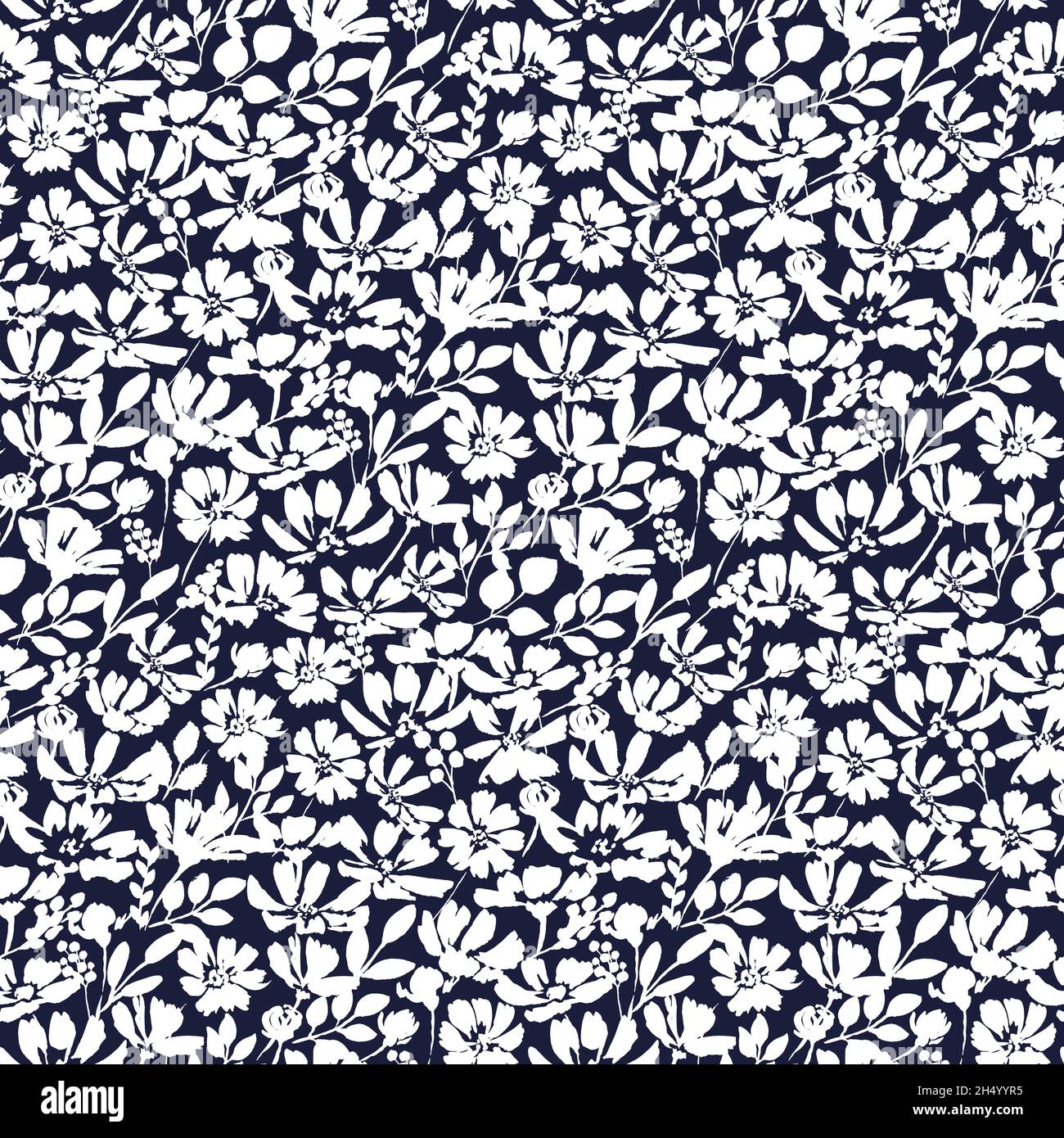 Vector monochrome floral pattern hi-res stock photography and images ...