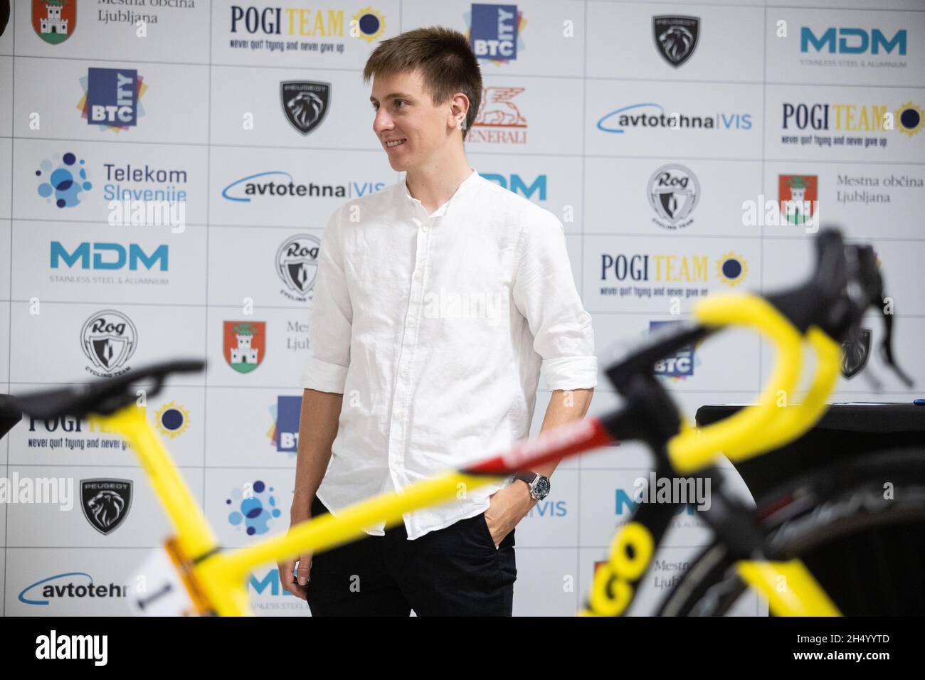 Tadej Pogacar, number one in the world cycling rankings seen on stage ...