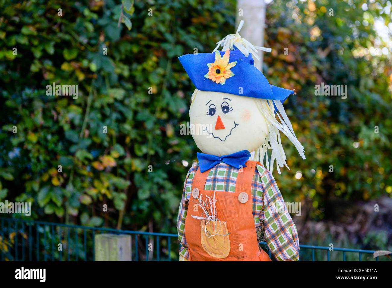 Scarecrow in garden Stock Photo - Alamy