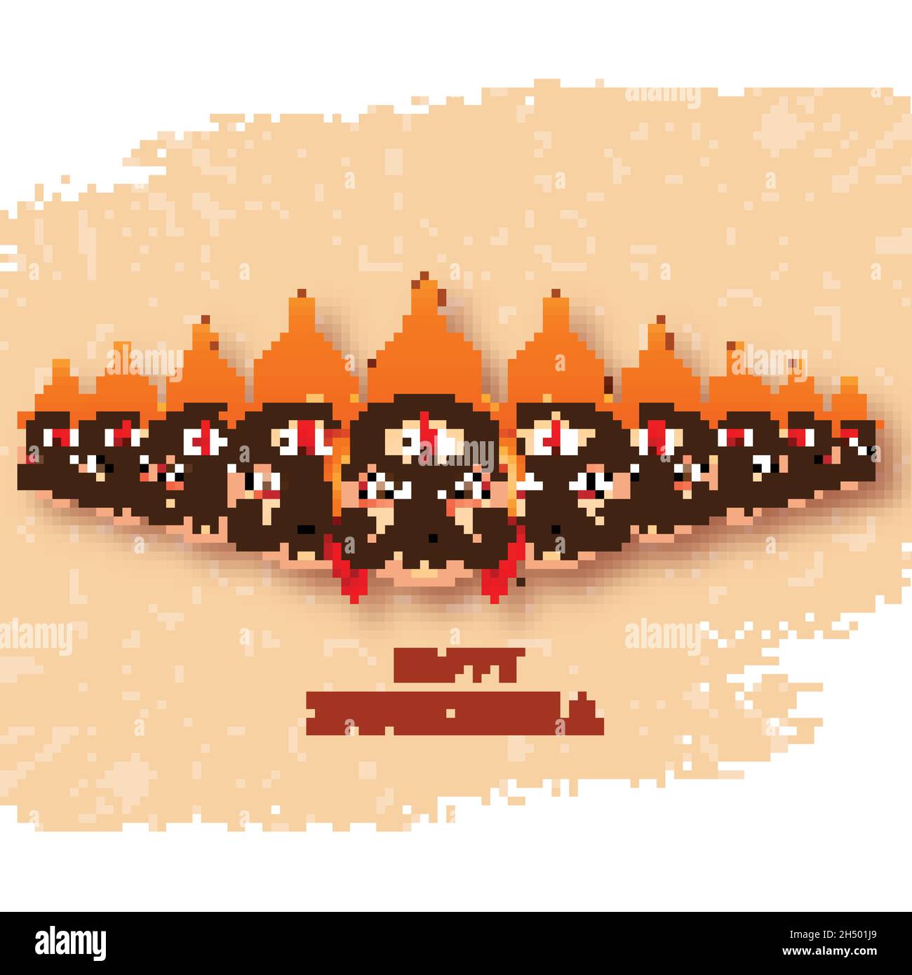 Happy dussehra celebration angry ravan with ten heads card background ...