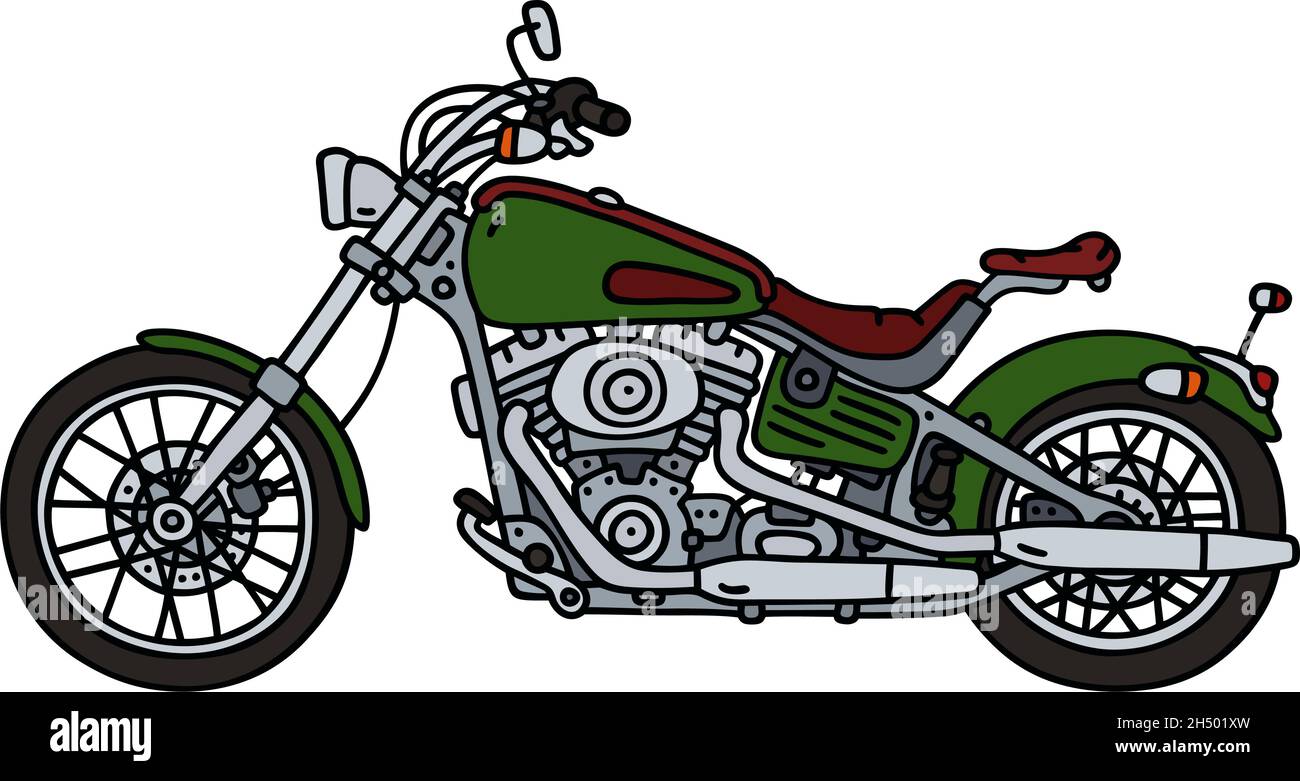 Hand drawing of a classic green strong chopper Stock Vector Image & Art ...