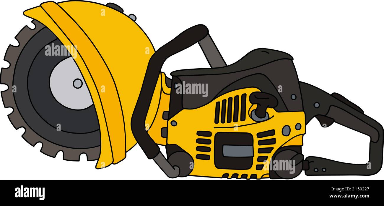 Hand drawing of a yellow rescue circular saw Stock Vector Image & Art ...