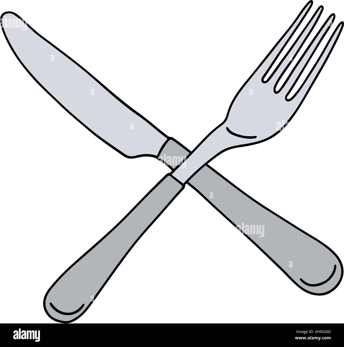 Hand drawing of a stainless steel cutlery Stock Vector Image & Art - Alamy