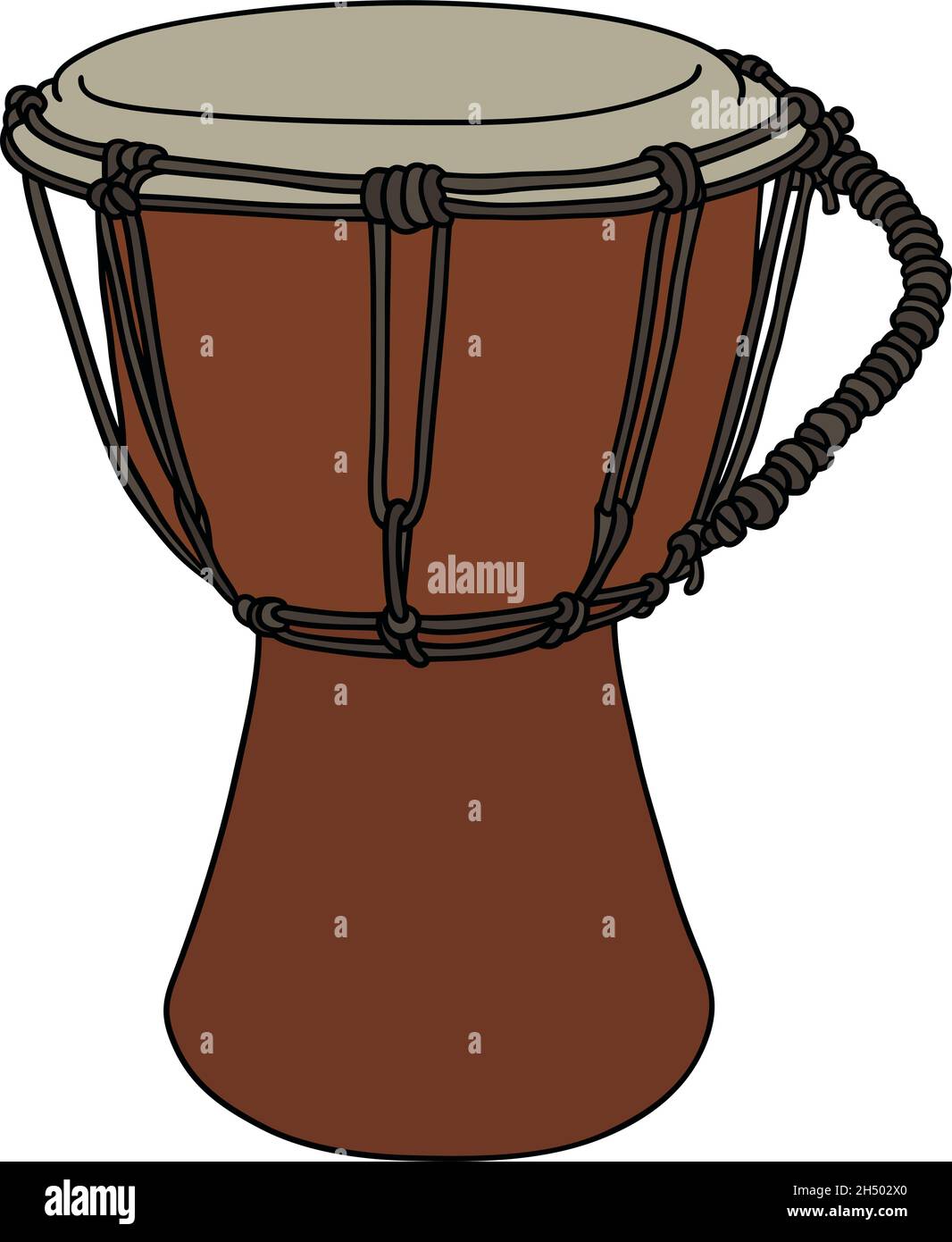 Hand drawing of a wooden small ethno drum Stock Vector Image & Art - Alamy