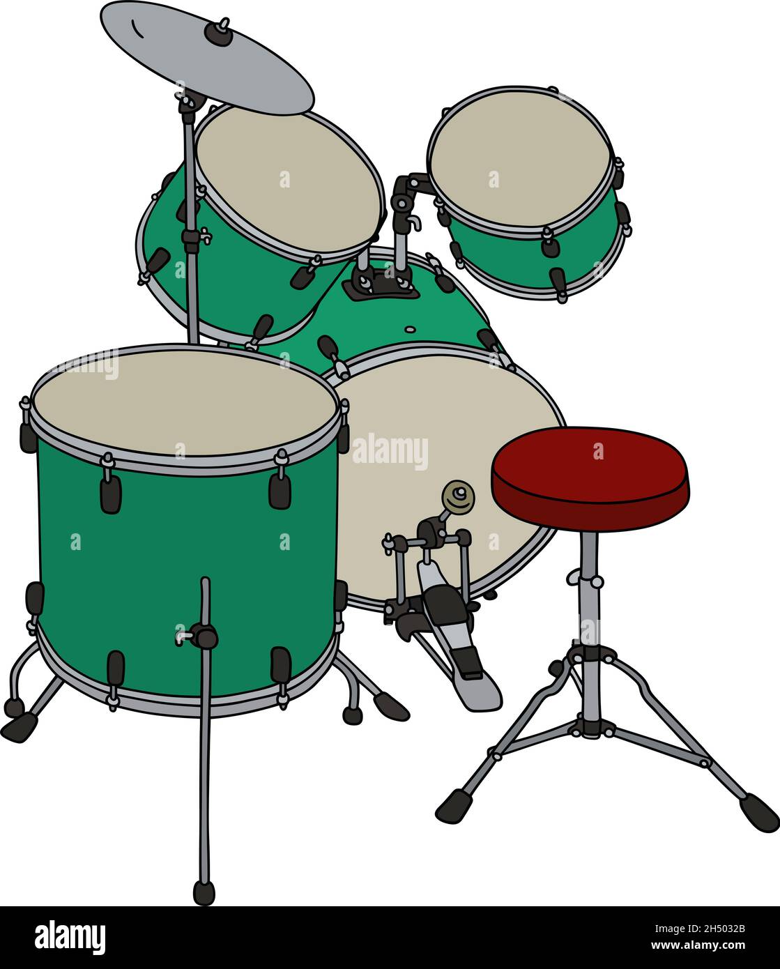 Hand drawing of a green percussion set Stock Vector Image & Art - Alamy
