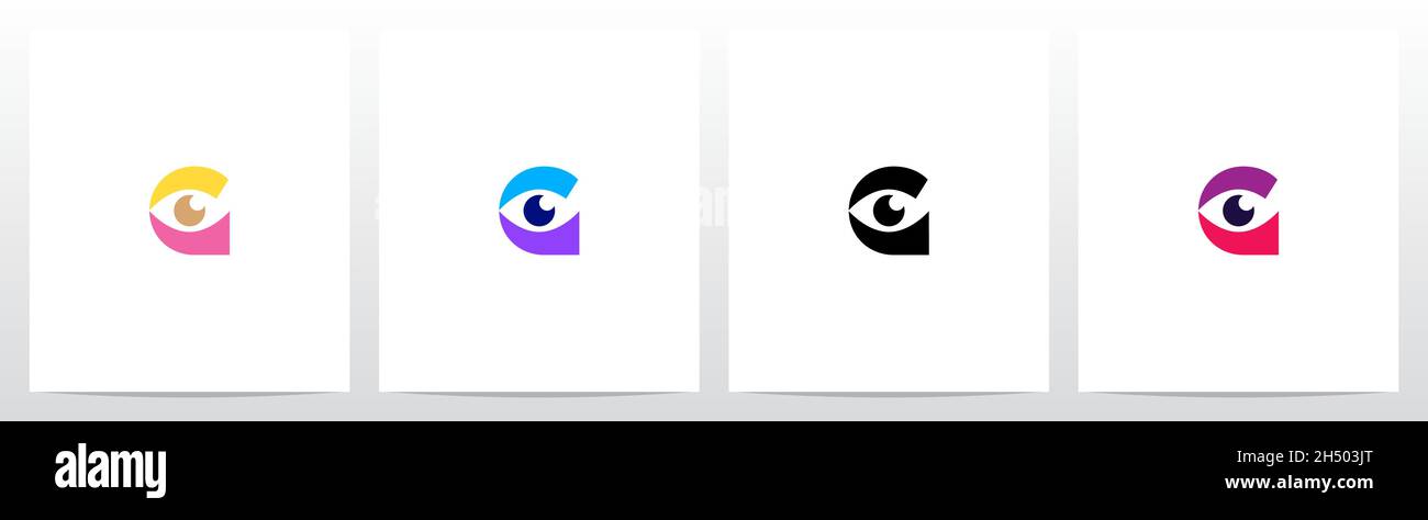 Eyes On Letter Logo Design G Stock Vector Image & Art - Alamy