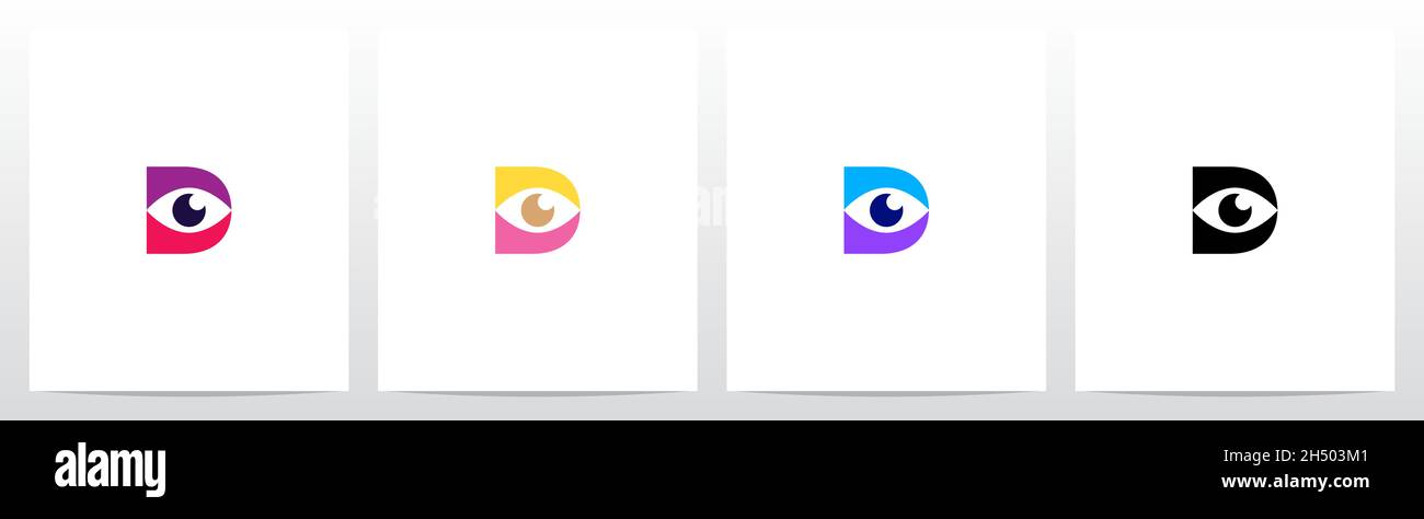 Eyes On Letter Logo Design D Stock Vector Image & Art - Alamy