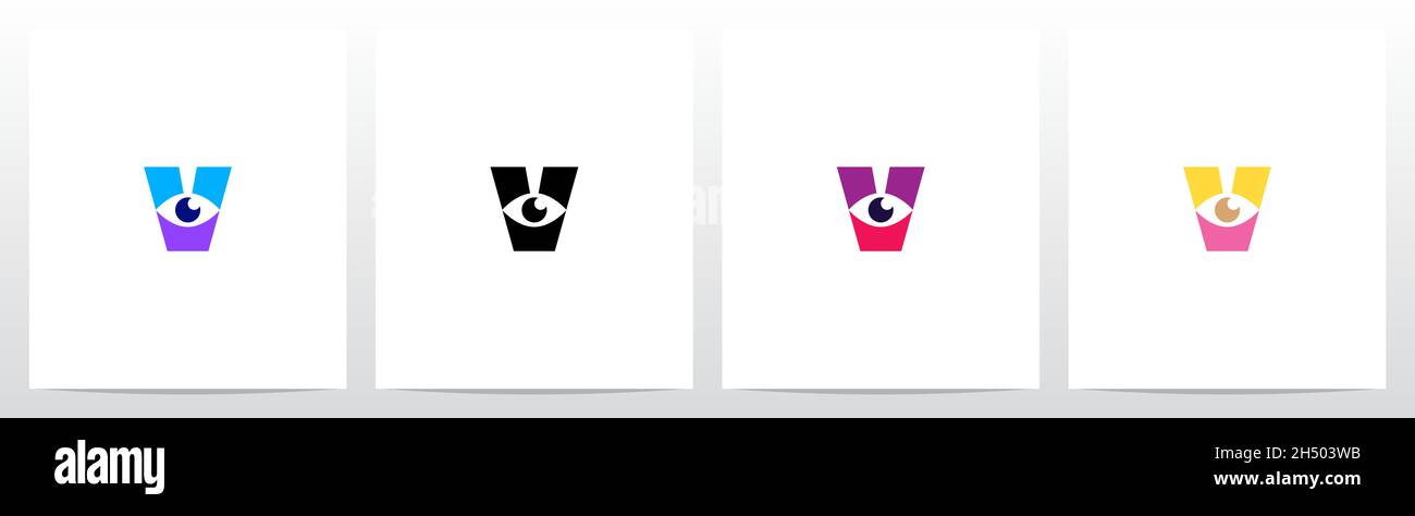 Eye logo with v letter hi-res stock photography and images - Alamy