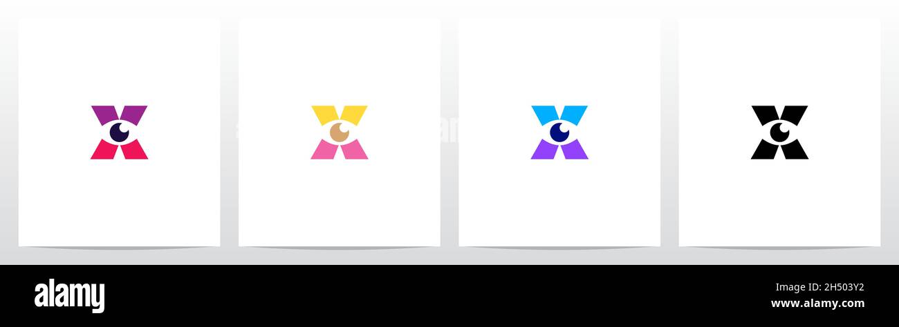 Eyes On Letter Logo Design X Stock Vector Image & Art - Alamy