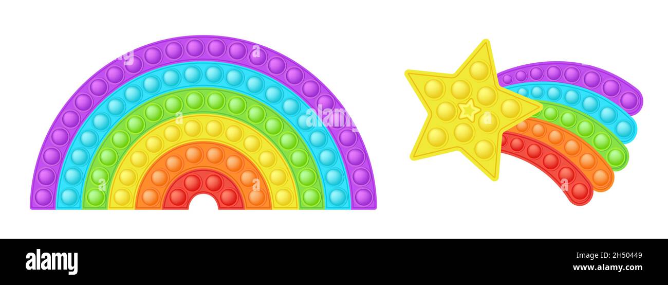Popit figure star tail and rainbow as a fashionable silicon toy for ...