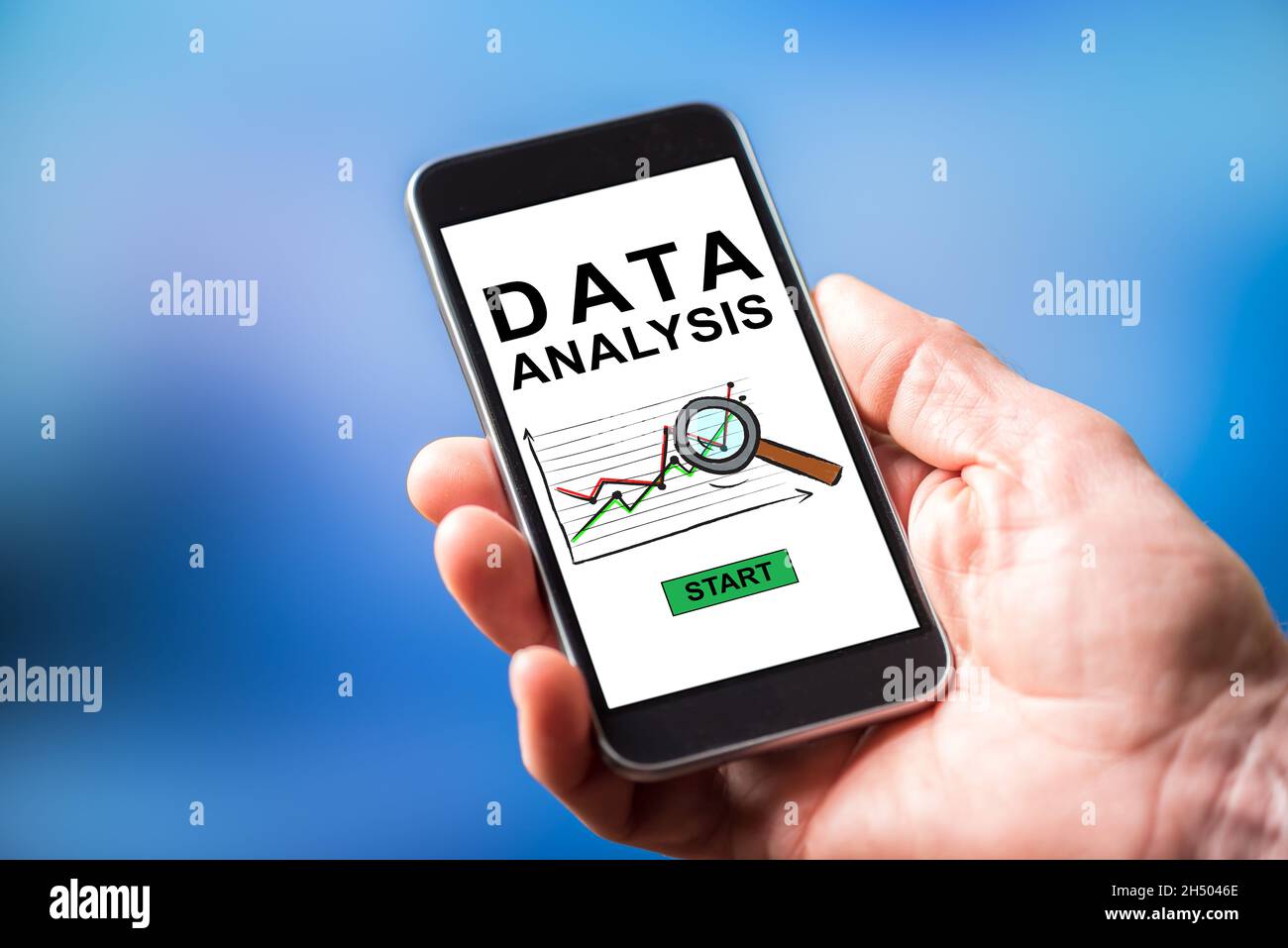 Smartphone screen displaying a data analysis concept Stock Photo - Alamy