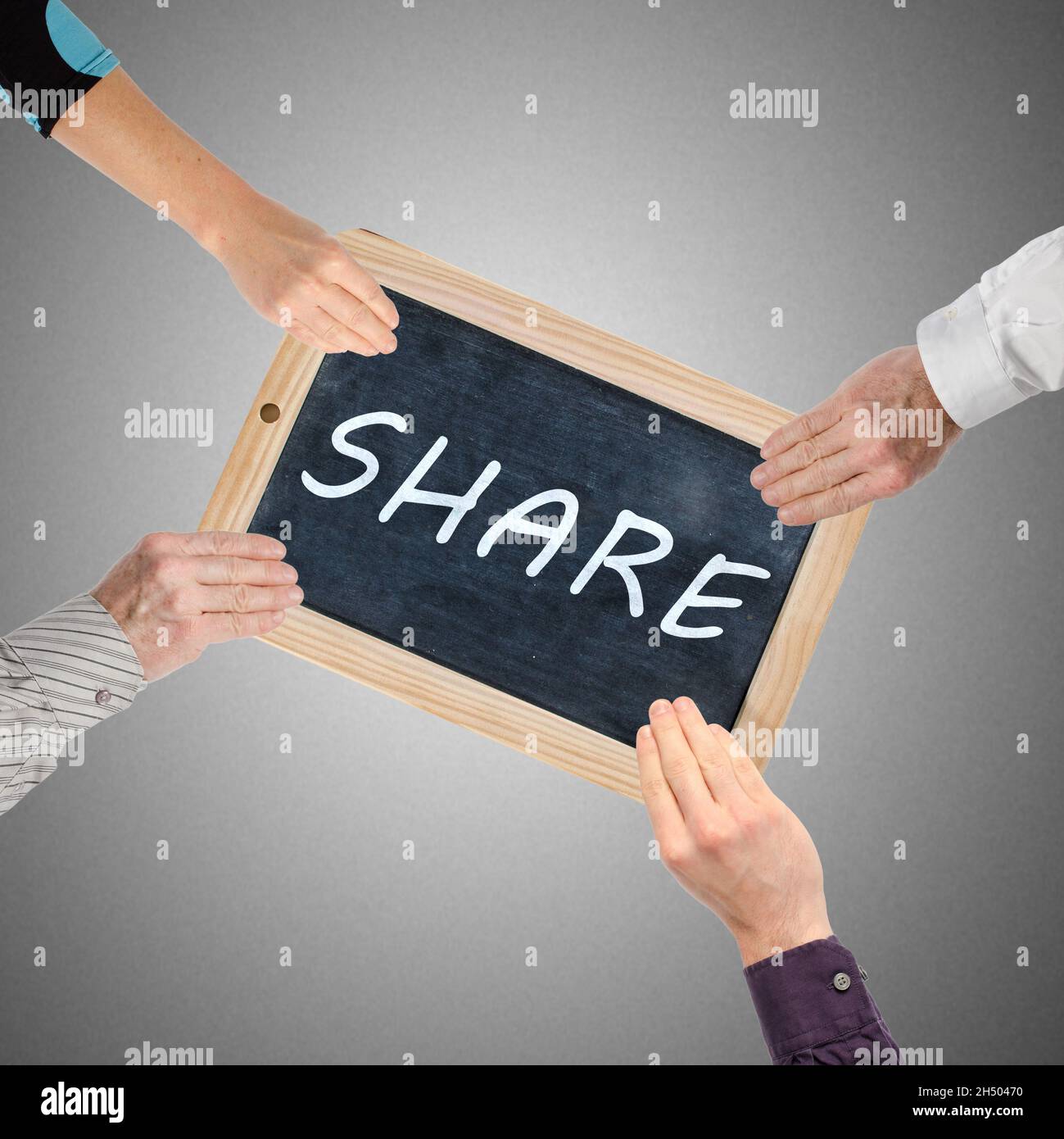 Hand held chalkboard hi-res stock photography and images - Alamy