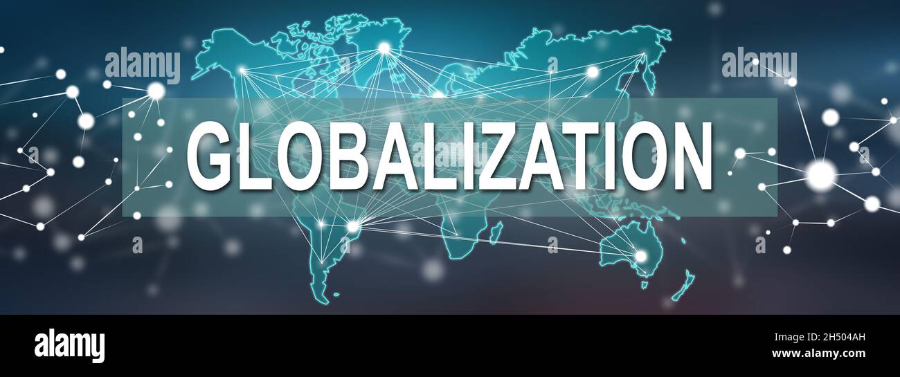 Illustration of a globalization concept Stock Photo - Alamy