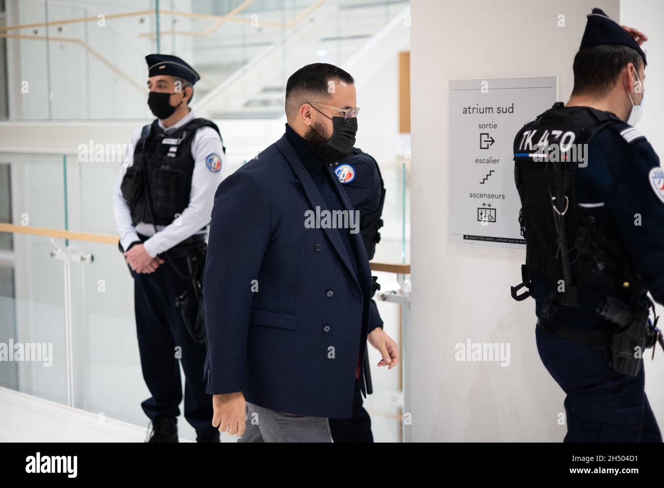 Paris, France. 05th Nov, 2021. Alexandre Benalla arrive leaves the ...
