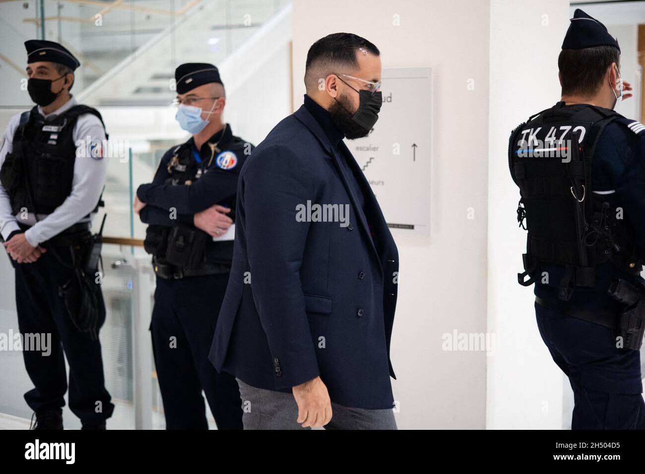 Paris, France. 05th Nov, 2021. Alexandre Benalla arrive leaves the ...