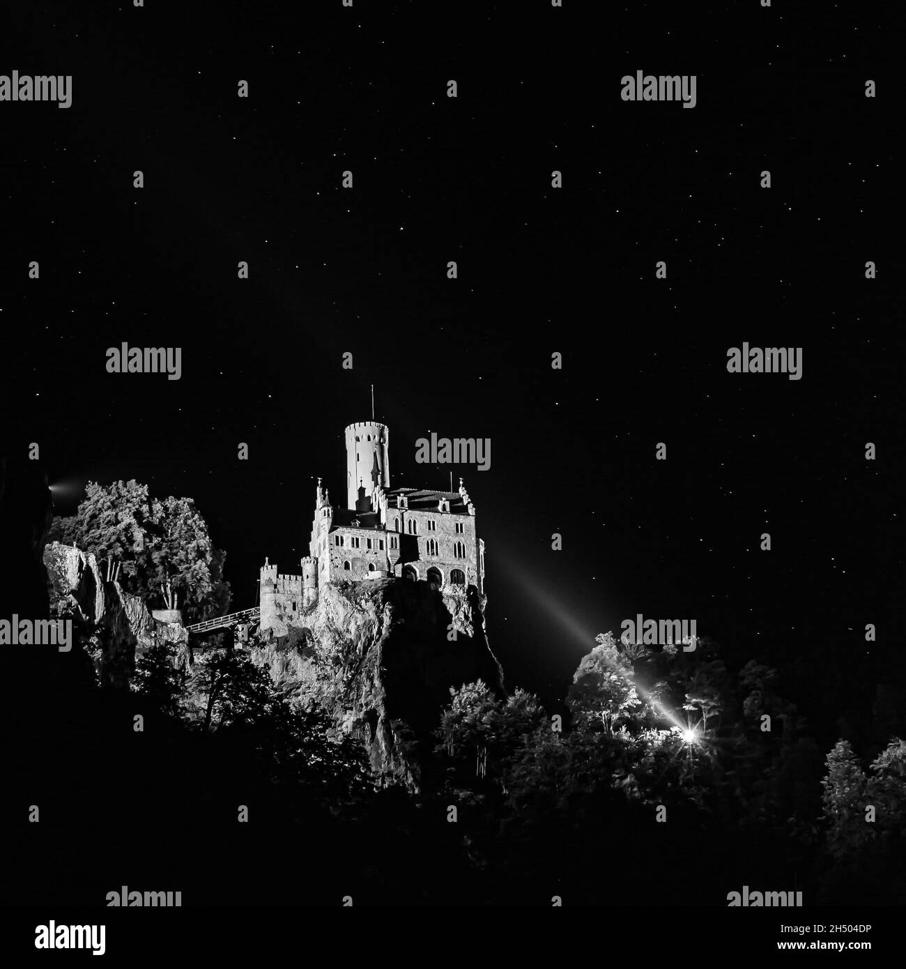 Dark night castle Black and White Stock Photos & Images - Alamy