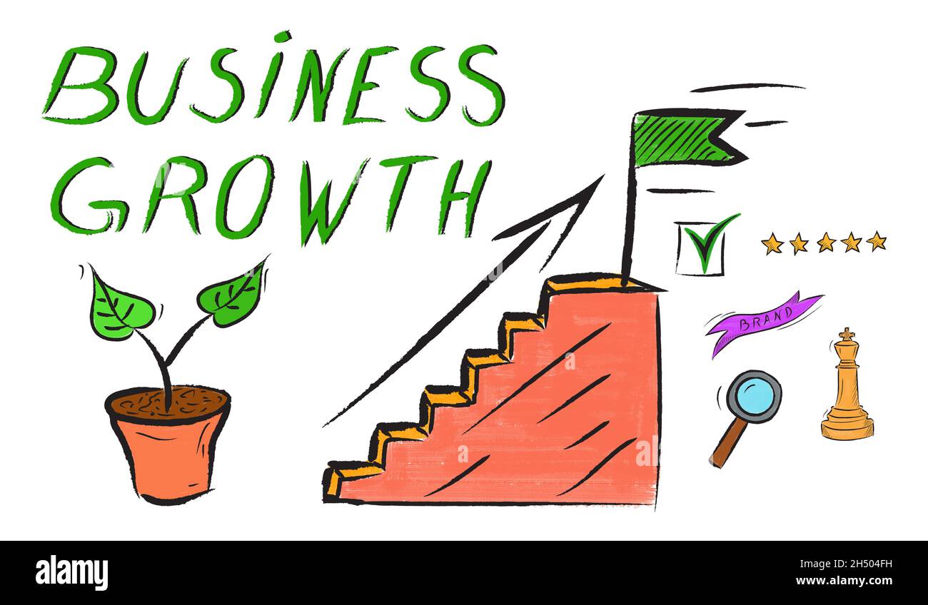 Illustration of a business growth concept Stock Photo - Alamy