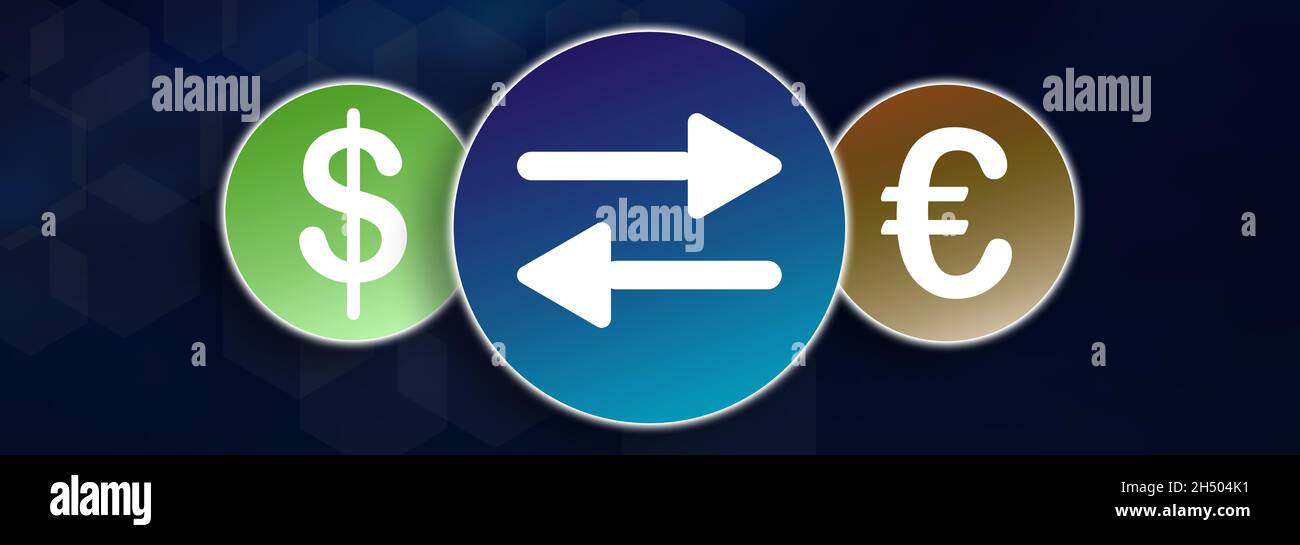 Illustration of a currency exchange concept Stock Photo - Alamy