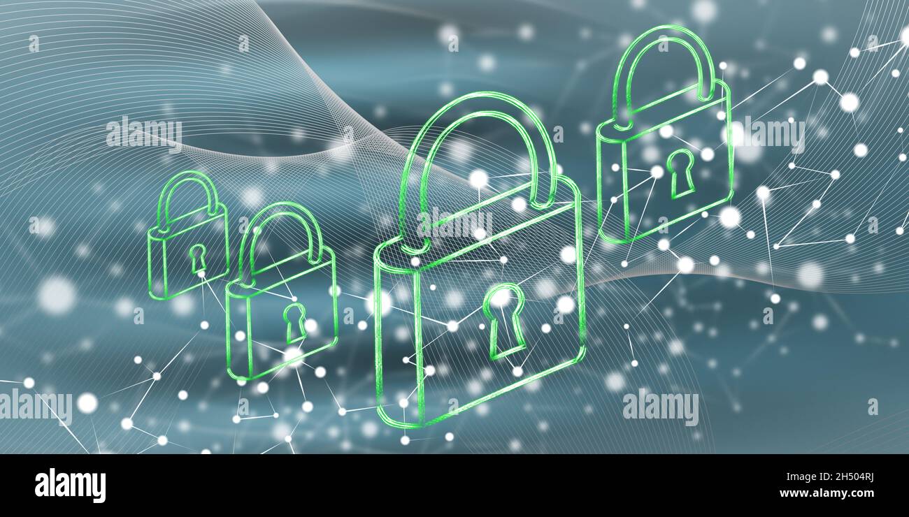 Illustration of a network security concept Stock Photo - Alamy