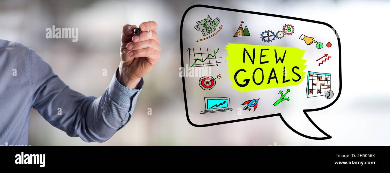 Man drawing a new goals concept Stock Photo - Alamy