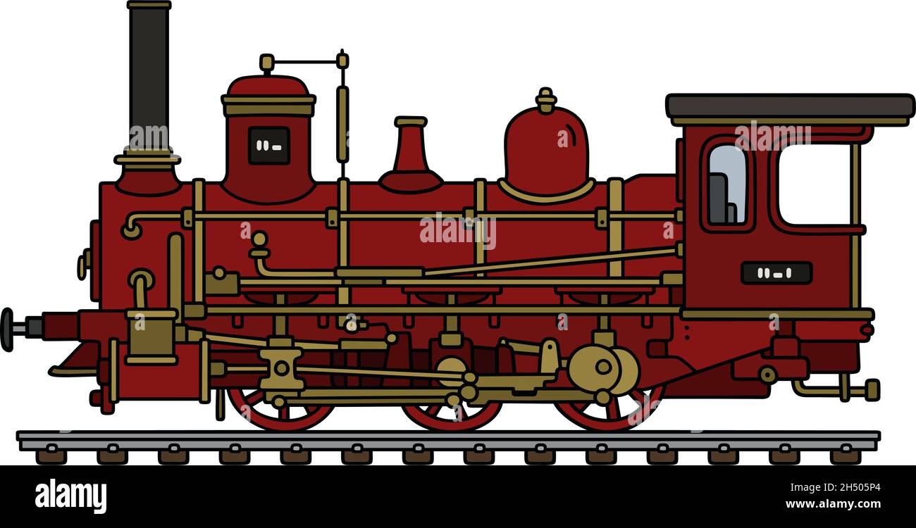 Hand drawing of a vintage red steam locomotive Stock Vector Image & Art ...