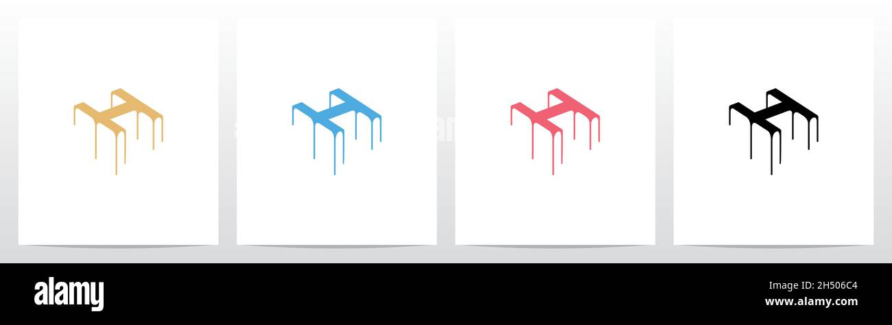 Dripping Surface On Letter Logo Design H Stock Vector Image & Art - Alamy