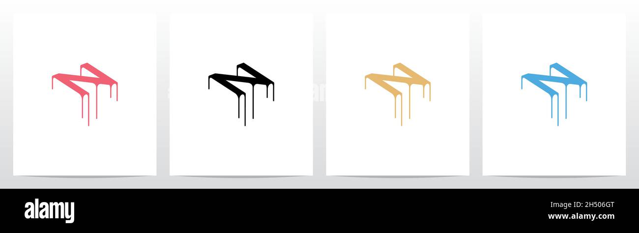 Dripping Surface On Letter Logo Design N Stock Vector Image & Art - Alamy