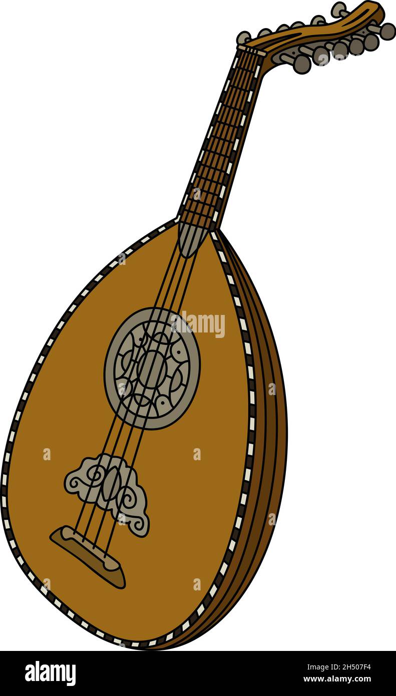 Hand drawing of a historical stringed musical instrument Stock Vector ...