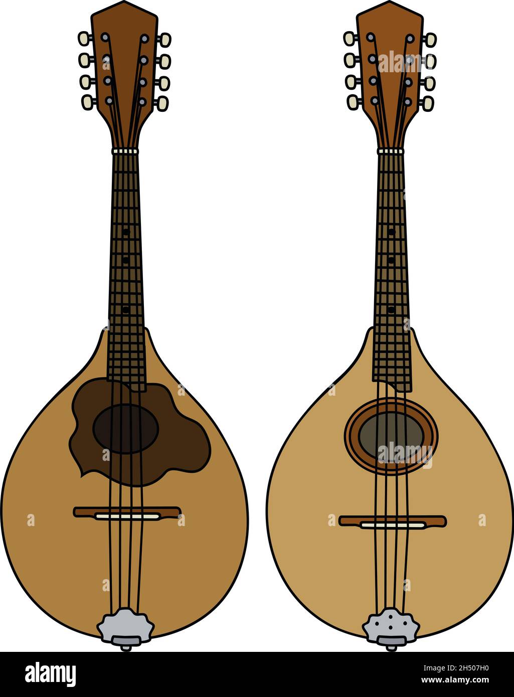 Hand drawing of two classic portugal mandolins Stock Vector Image & Art ...