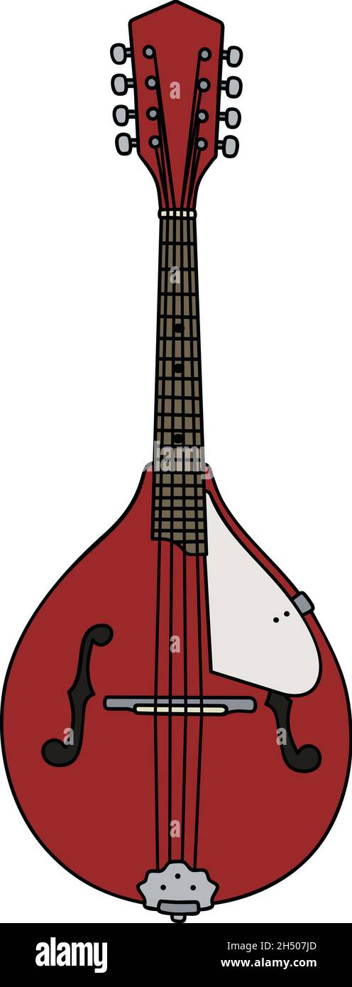 Hand drawing of a modern red country mandolin Stock Vector Image & Art ...