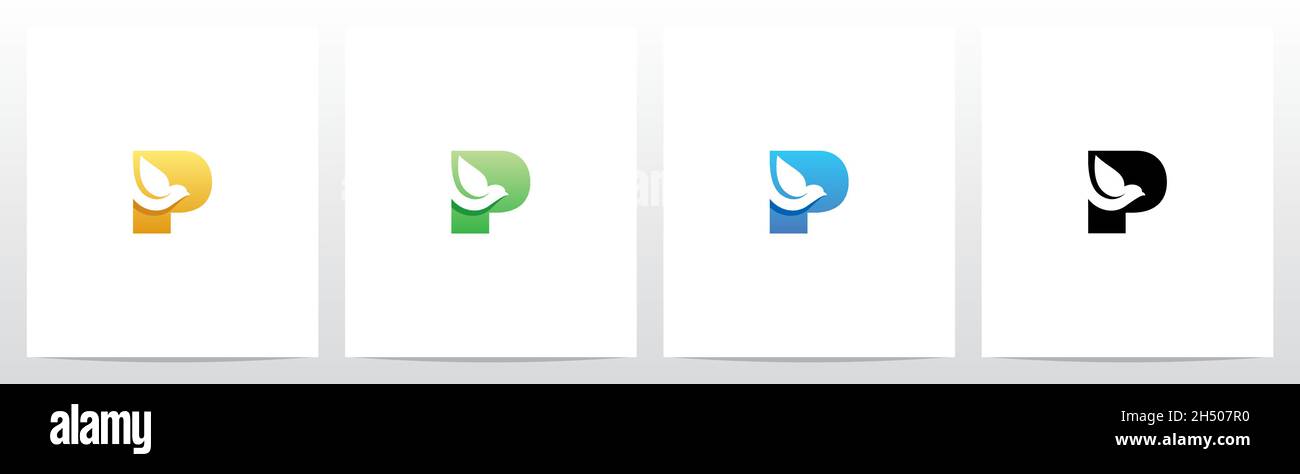 P letter bird logo hi-res stock photography and images - Alamy