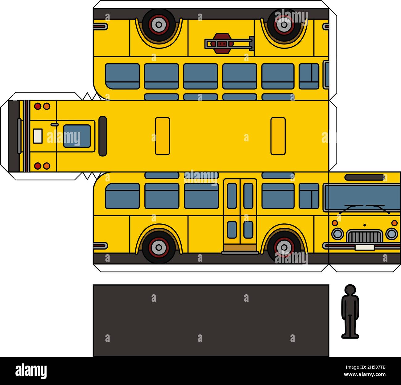 Paper model of a vintage yellow school bus Stock Vector Image & Art - Alamy