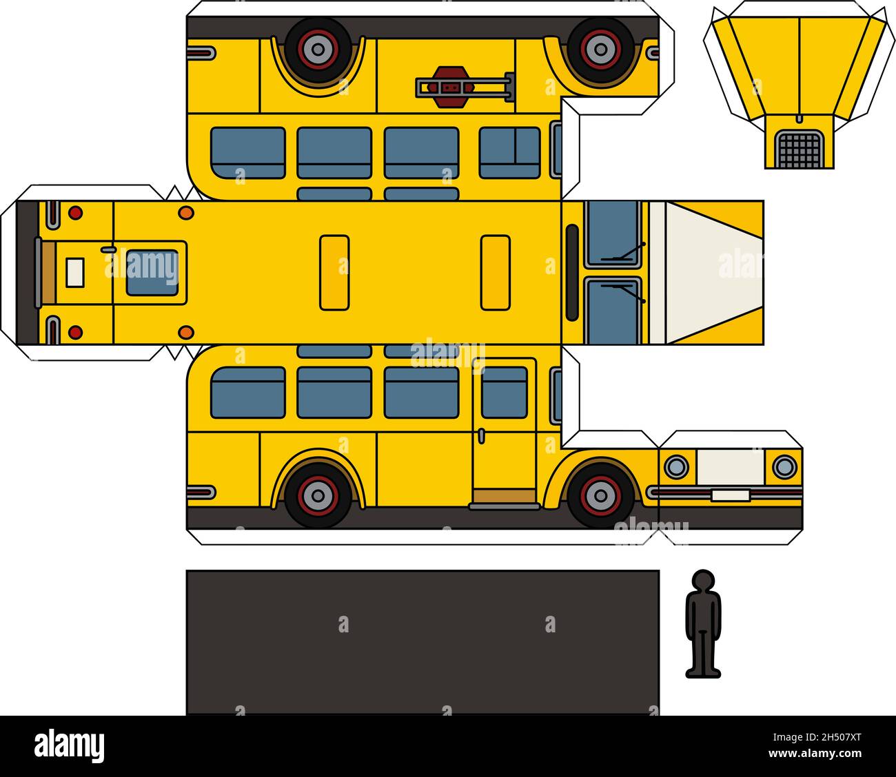 Paper model of a vintage yellow school bus Stock Vector Image & Art - Alamy