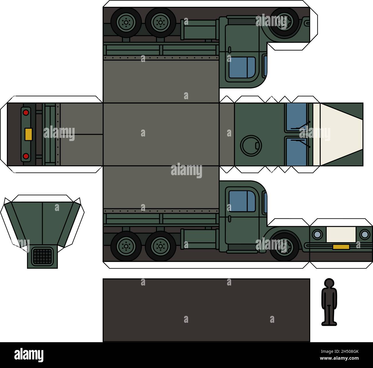 Paper model of a classic khaki military truck Stock Vector Image & Art ...