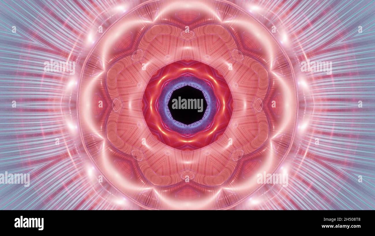 3D rendering of cool futuristic kaleidoscope patterns in vibrant purple ...