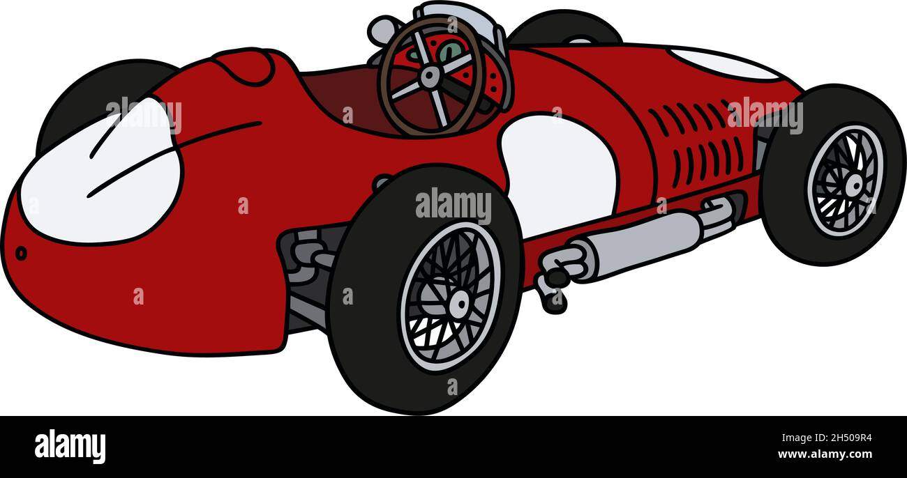 Hand drawing of a vintage red racing car Stock Vector Image & Art - Alamy