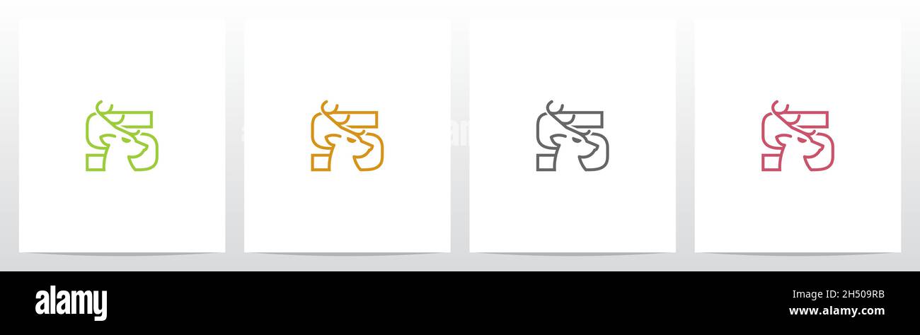 Deer Head On Letter Logo Design S Stock Vector Image & Art - Alamy