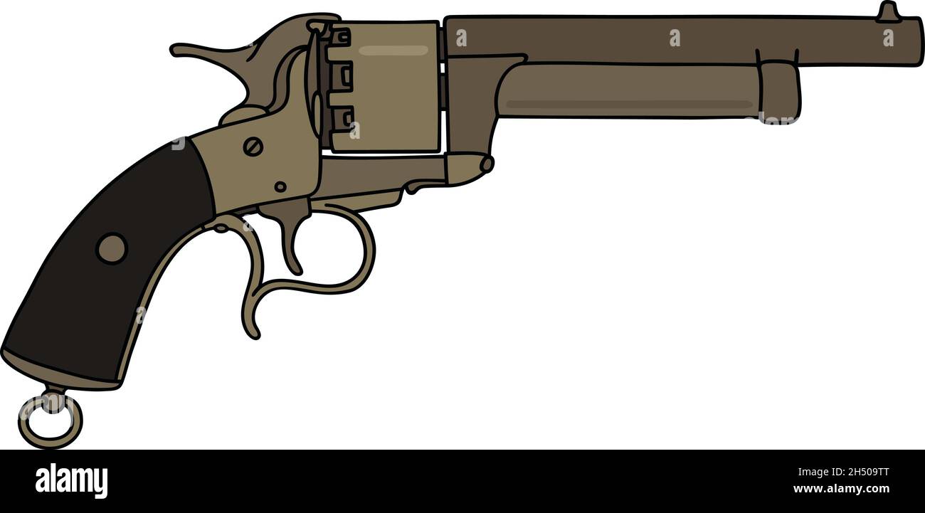 Hand drawing of a vintage revolver Stock Vector Image & Art - Alamy