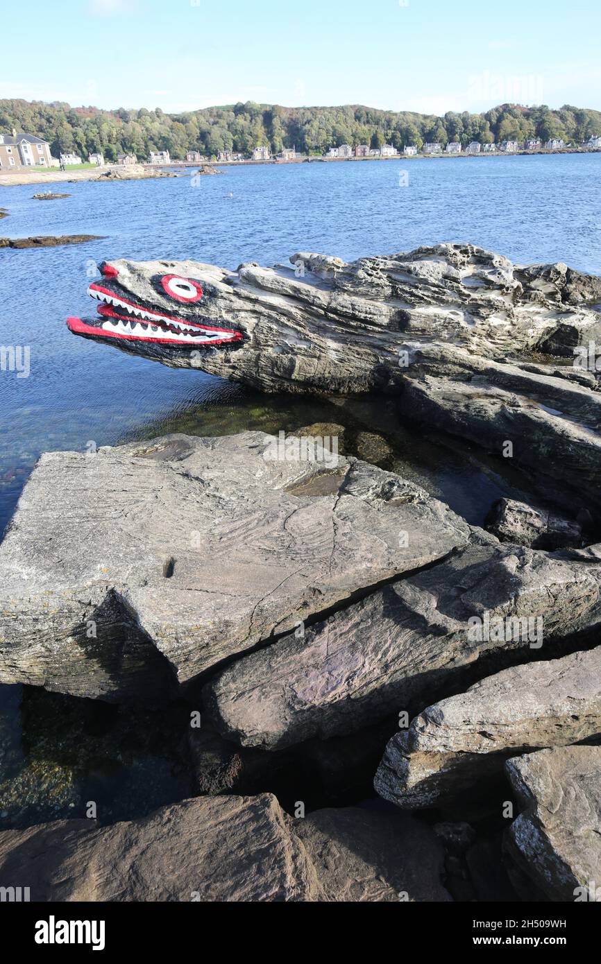 Millport, Isle of Cumbrae, North Ayrshire, Scotland, UK. The rock ...