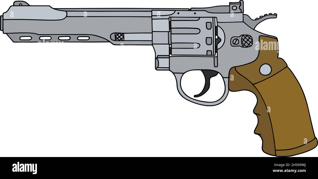 Hand drawing of a big long revolver Stock Vector Image & Art - Alamy