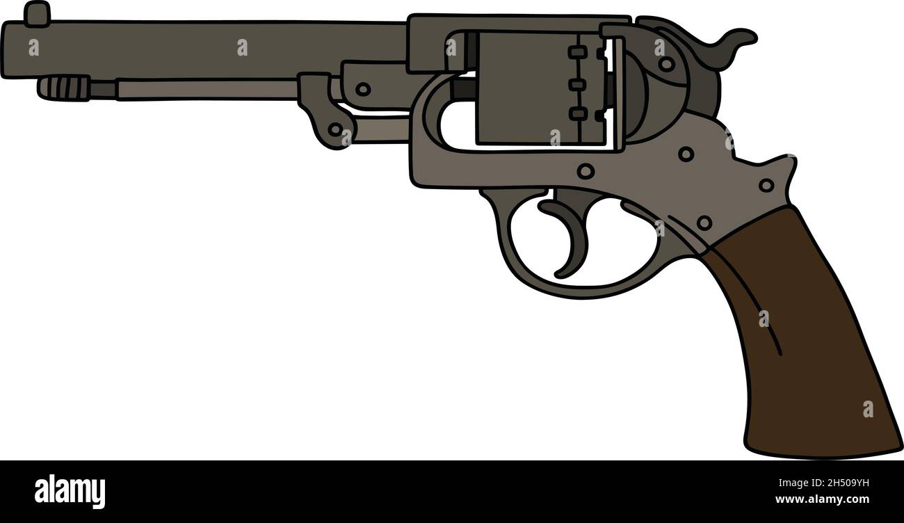 Hand drawing of a classic revolver Stock Vector Image & Art - Alamy