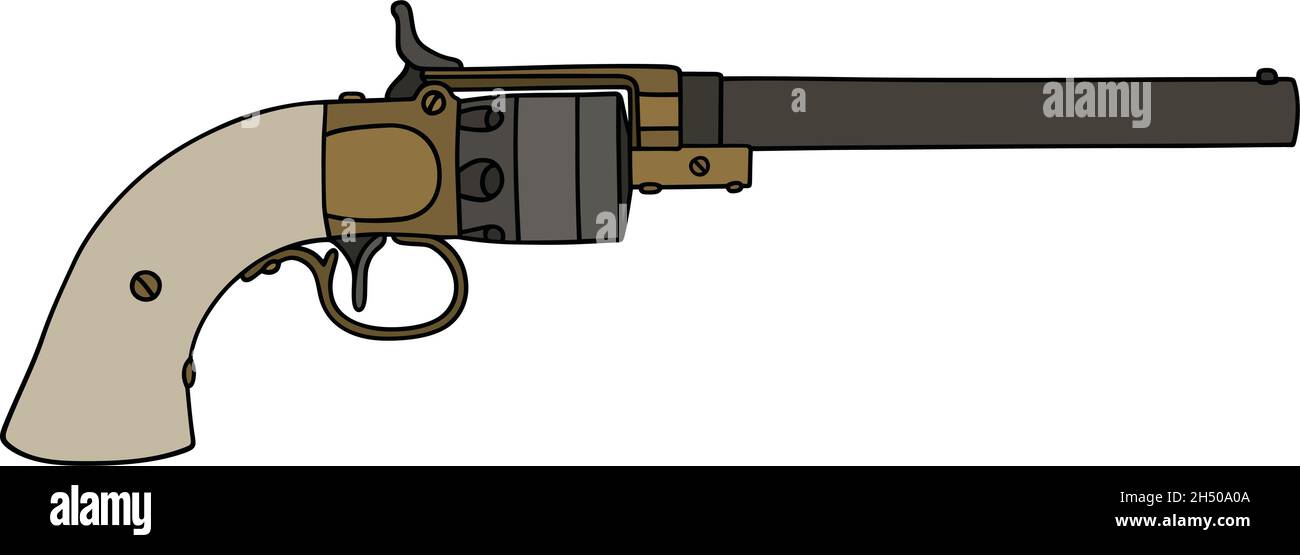Hand drawing of a vintage revolver Stock Vector Image & Art - Alamy