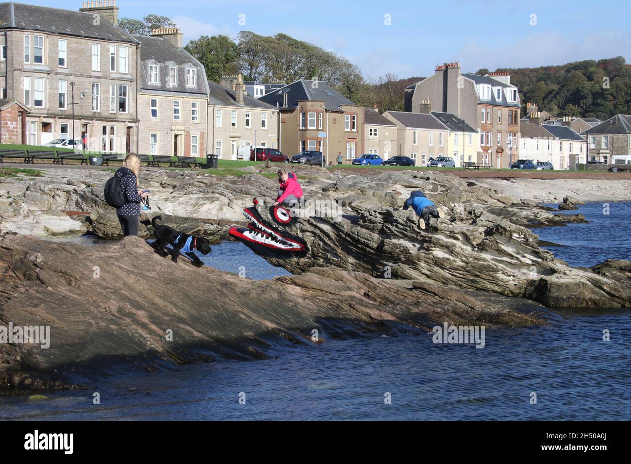 Millport, Isle of Cumbrae, North Ayrshire, Scotland, UK. The rock ...