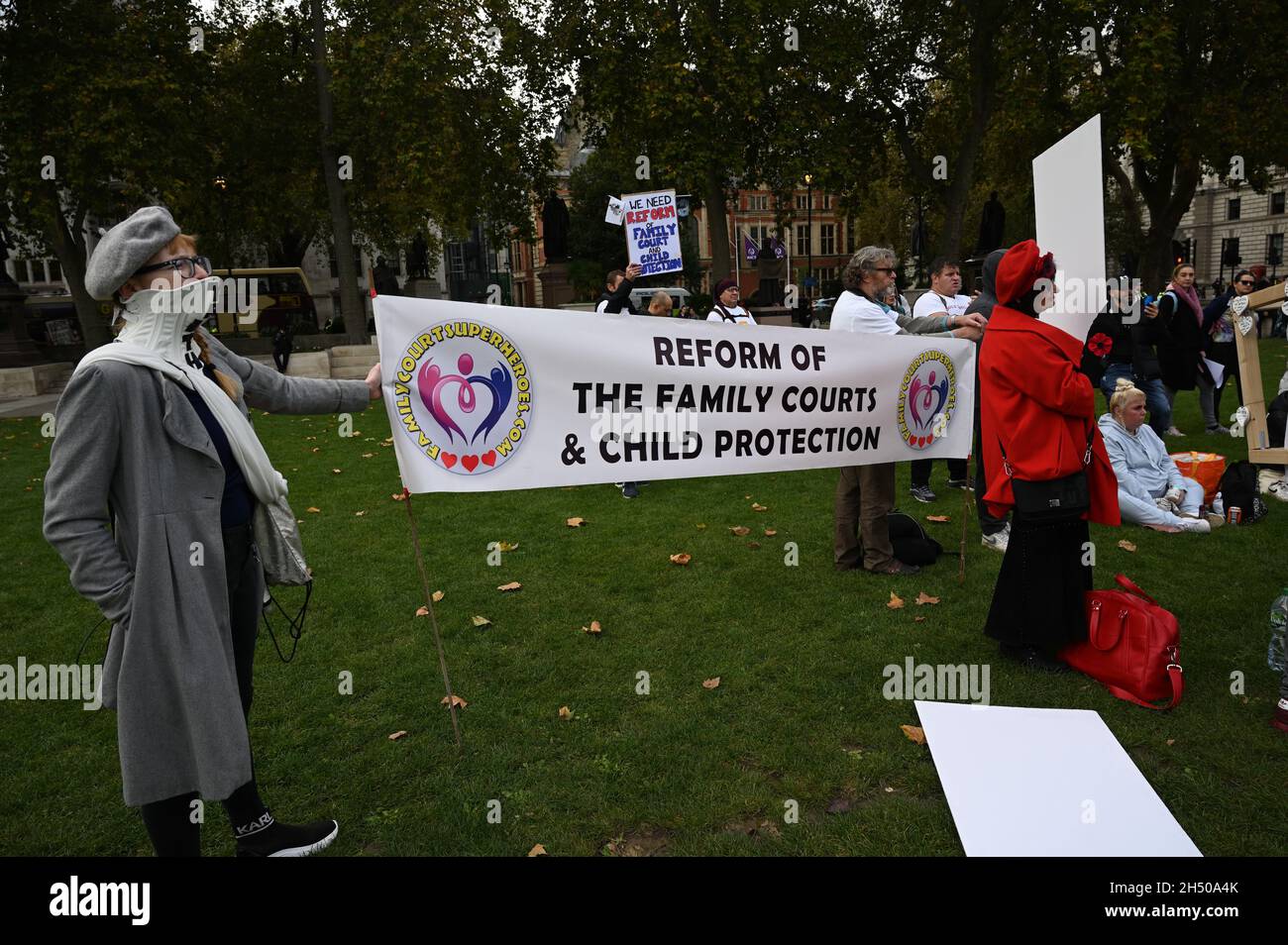 London, UK. Nov 5th 2021: Family protest against force adoption in care ...