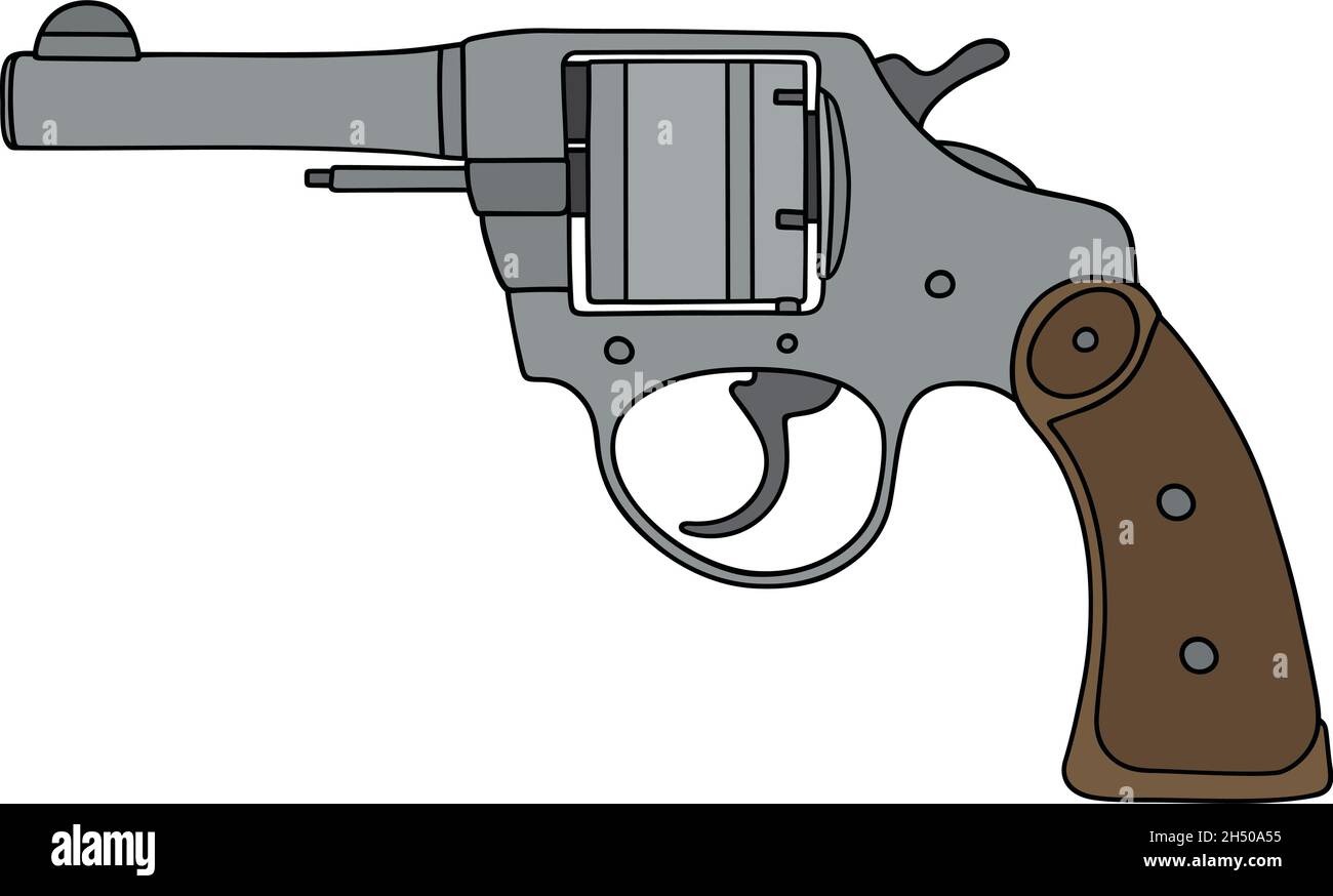 Hand drawing of a classic revolver Stock Vector Image & Art - Alamy
