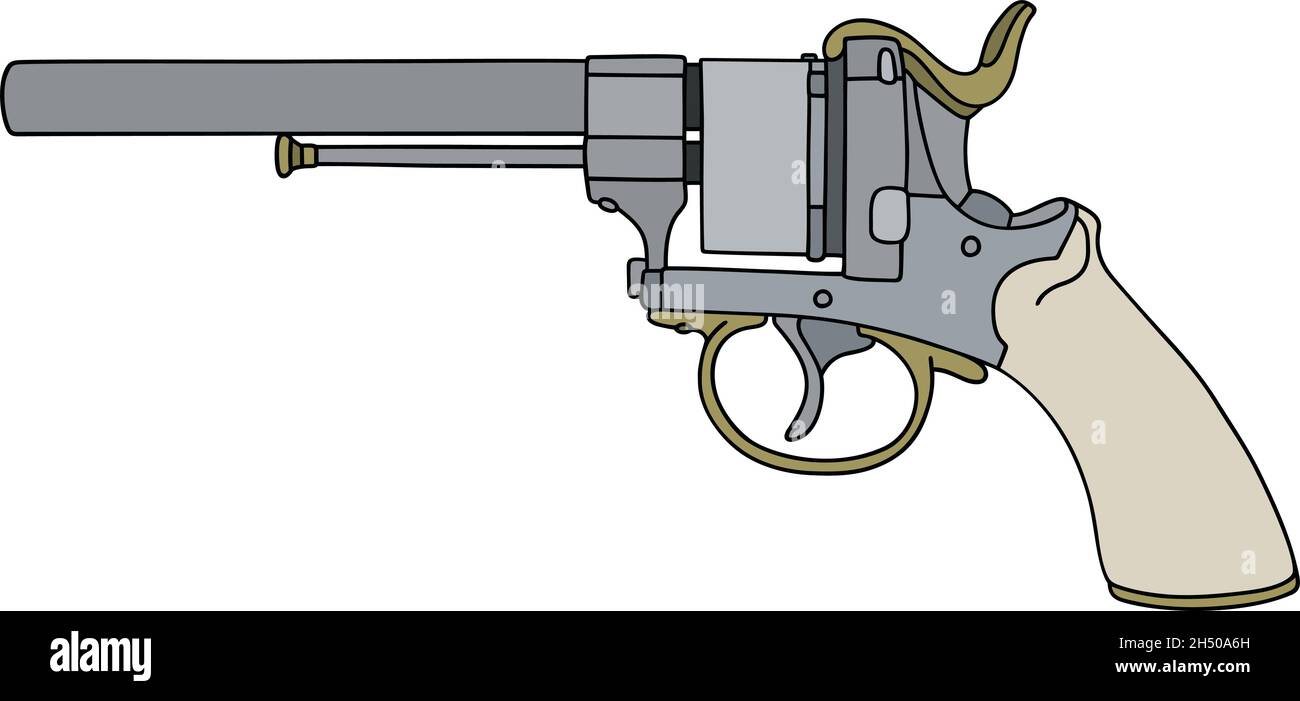 Hand drawing of a classic revolver Stock Vector Image & Art - Alamy