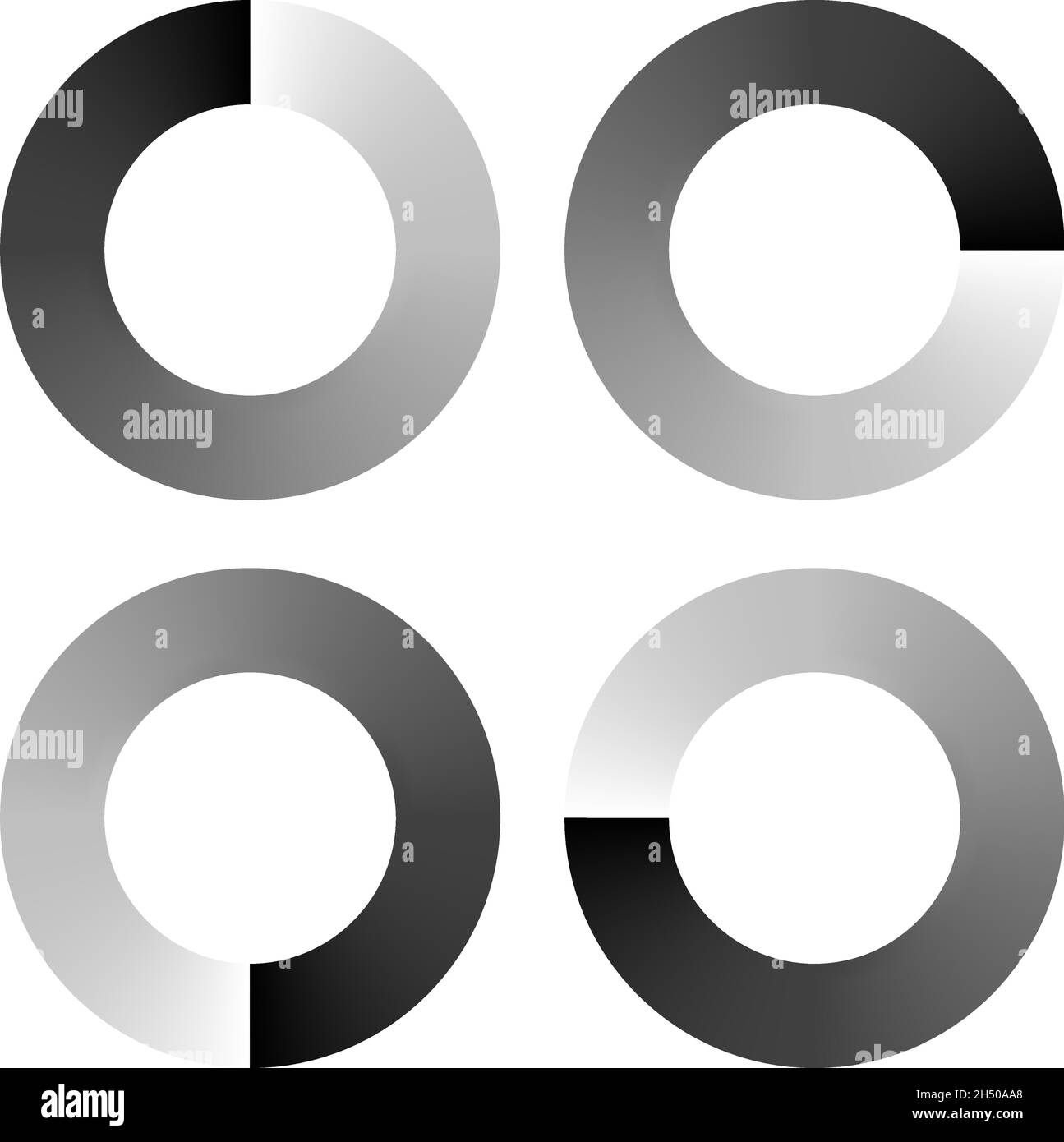 Progress, steps, phases indicator. Preloader, buffer shape. Circle, circular loading icon ...