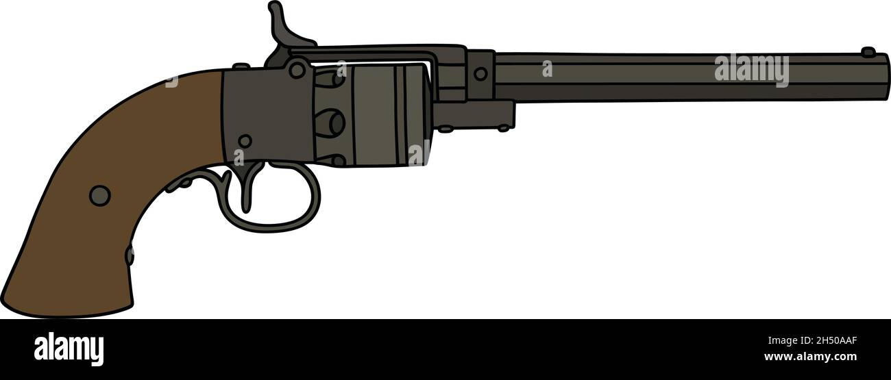 Hand drawing of a vintage revolver Stock Vector Image & Art - Alamy